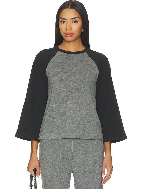 BOBI Color Block 3/4 Sleeve Raglan In . Also - Grey