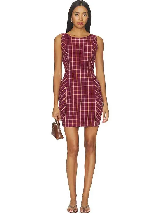 Free People Atlas Plaid Mini Dress In . Also - Brown