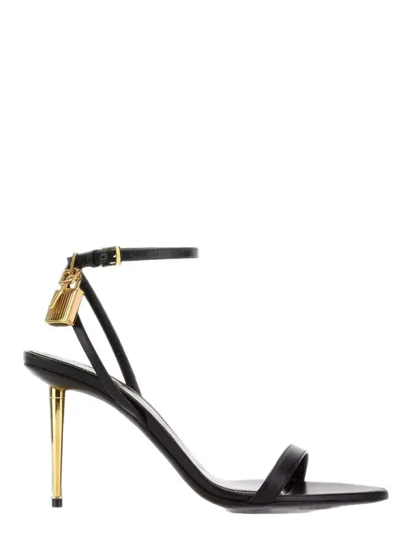 TOM FORD Pointed Toe Stiletto Sandals With Lock Detail - Black
