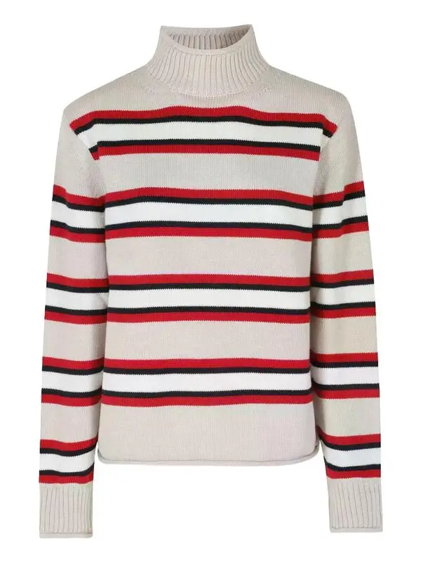 SEMICOUTURE Striped High-neck Sweater - Neutrals