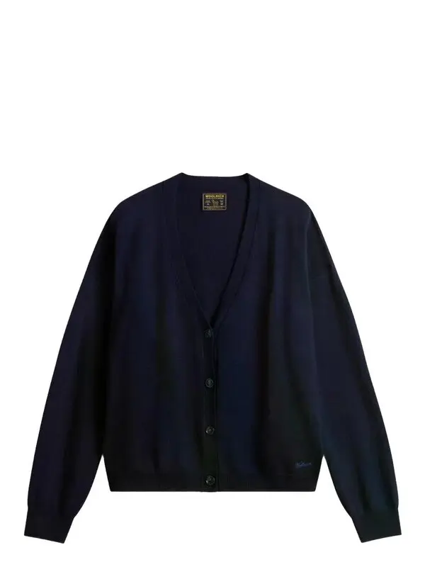 Woolrich Fine-knit V-neck Cardigan - Blue