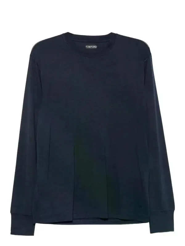 TOM FORD Long-sleeve Crew-neck Jersey Sweater - Blue