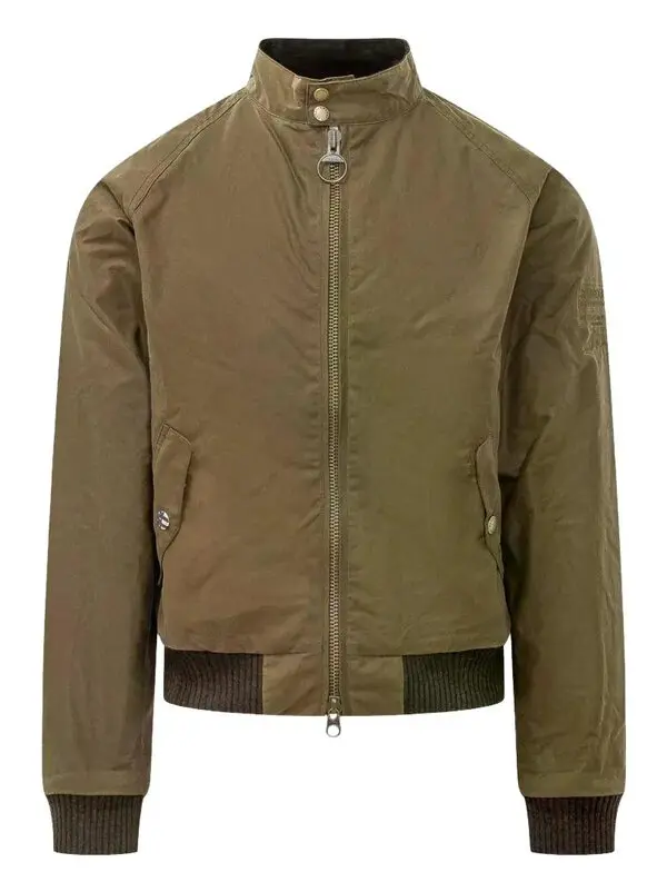 BARBOUR INTERNATIONAL Waxed-cotton Bomber Jacket - Neutrals
