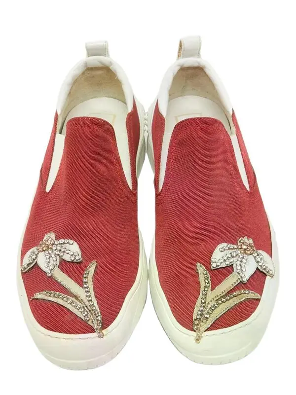 N°21 Embellished Floral-patch Sneakers - Red