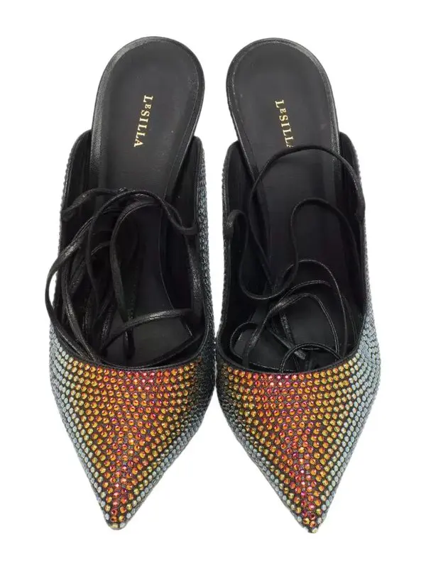 LE SILLA Crystal-embellished Pumps - Orange