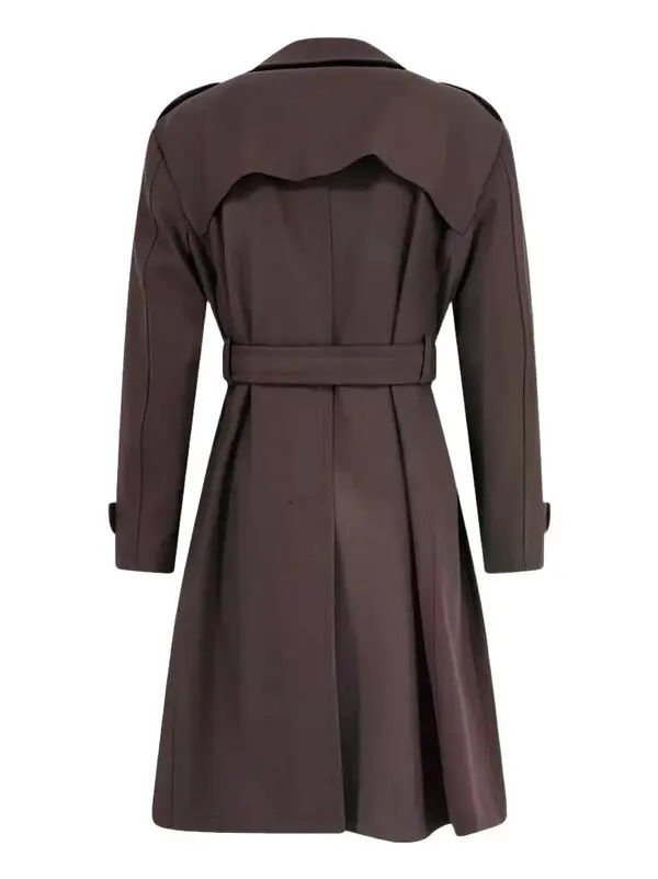 Tagliatore Double-breasted Belted Virgin Wool Trench Coat - Brown
