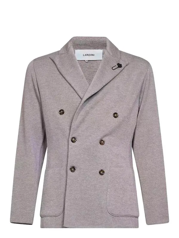 LARDINI Peak-lapel Double-breasted Blazer - Grey