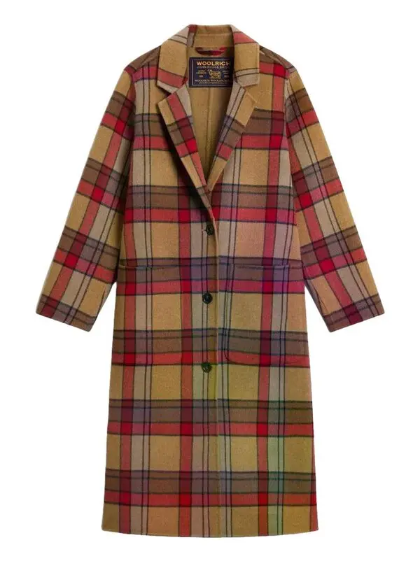 Woolrich Check-pattern Virgin Wool Coat - Neutrals