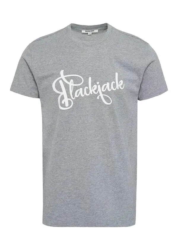 BLACKJACK Logo-print Cotton T-shirt - Grey
