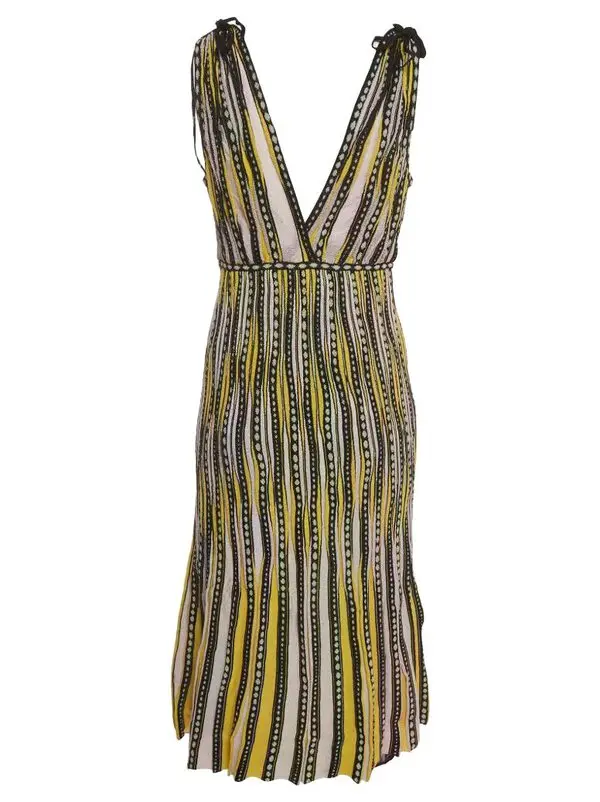Missoni Striped Wrap-effect Midi Dress - Yellow