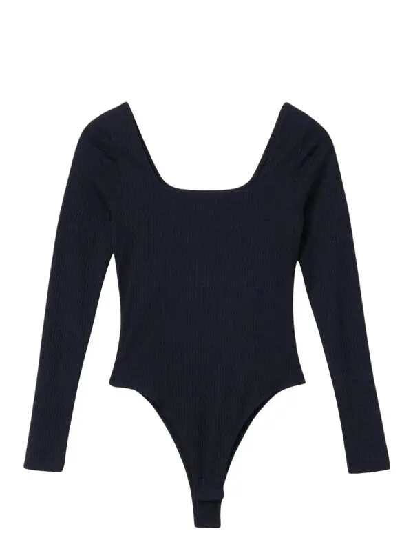DĀL THE LABEL Ribbed Long-sleeve Bodysuit - Black