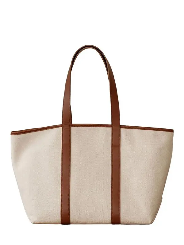 DĀL THE LABEL Structured Tote Bag Tan - Brown