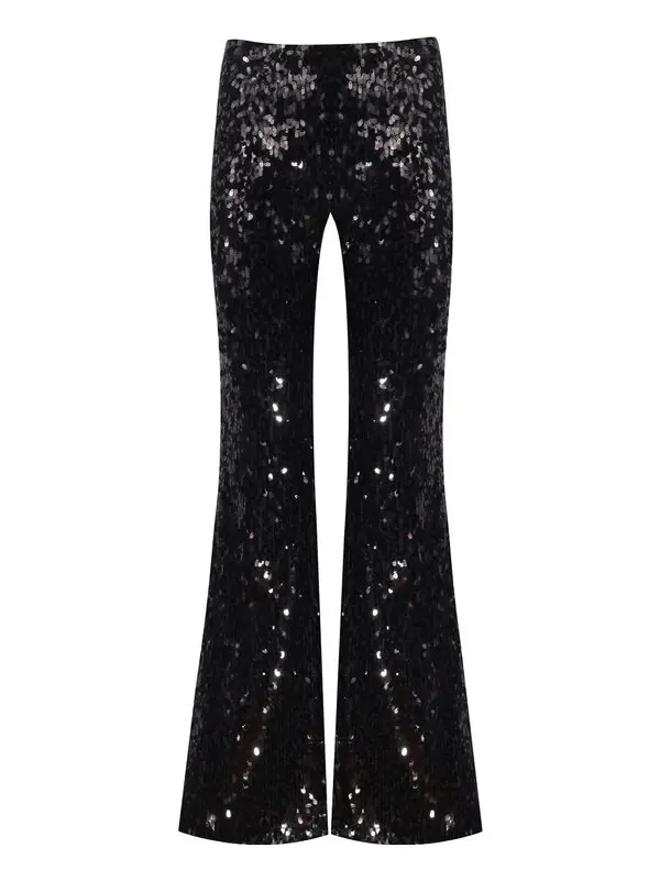 N'ONAT Midnight Sequin Flared Trousers - Black