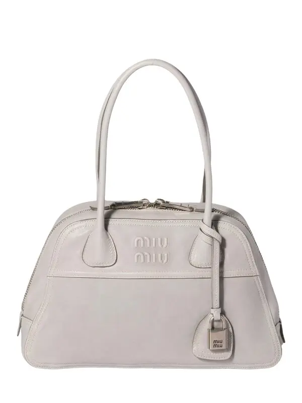 Miu Miu Large Nappa Leather Vivant Top-handle Bag - Grey