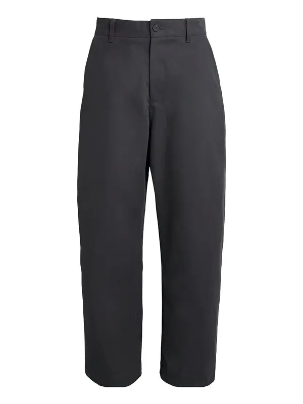 Studio Nicholson Cotton Barrel-leg Trousers - Black