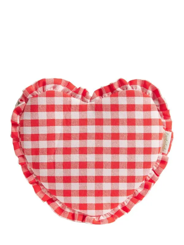 ROCKAHULA Gingham Ruffle Heart Cross-body Bag - Red
