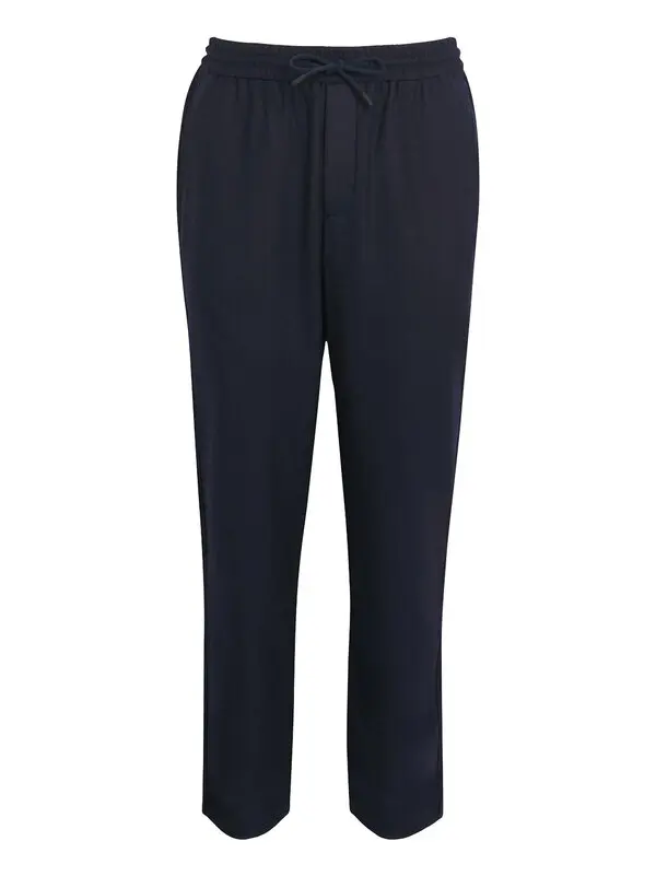 Sease Stretch Virgin Wool Drawstring Trousers - Navy