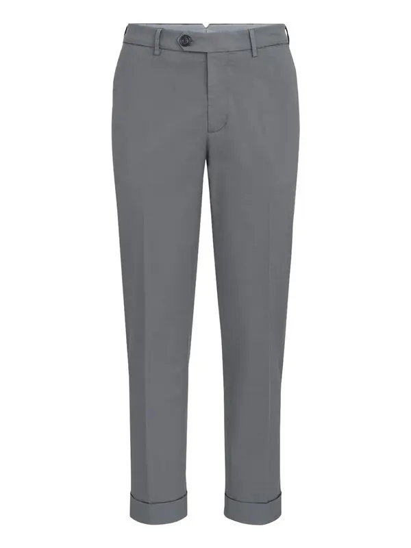 Brunello Cucinelli Garment-dyed Pima Cotton Comfort Gabardine Trousers - Grey