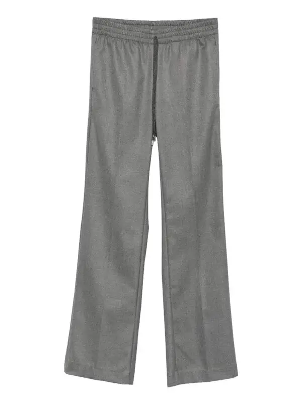 ERMANNO FIRENZE Drawstring-waist Wide Leg Track Pants - Grey