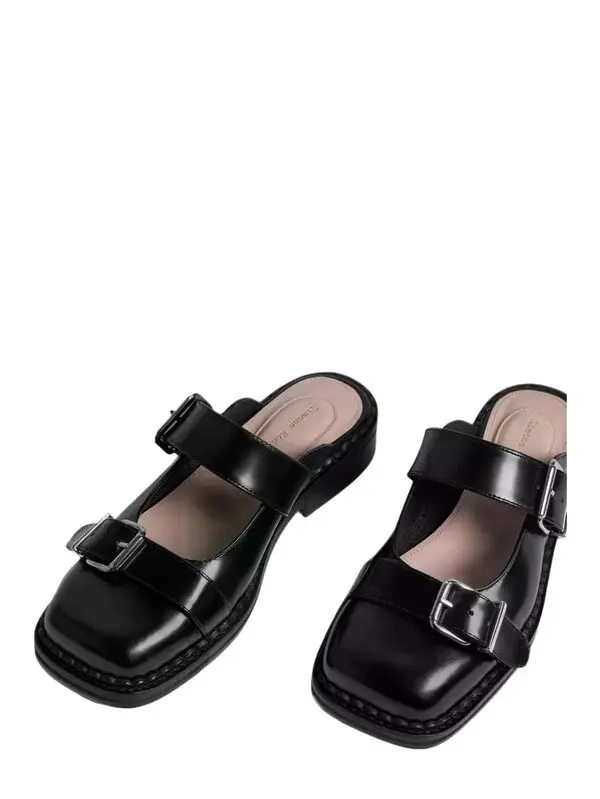 Simone Rocha Mary Jane Buckle Mules - Black