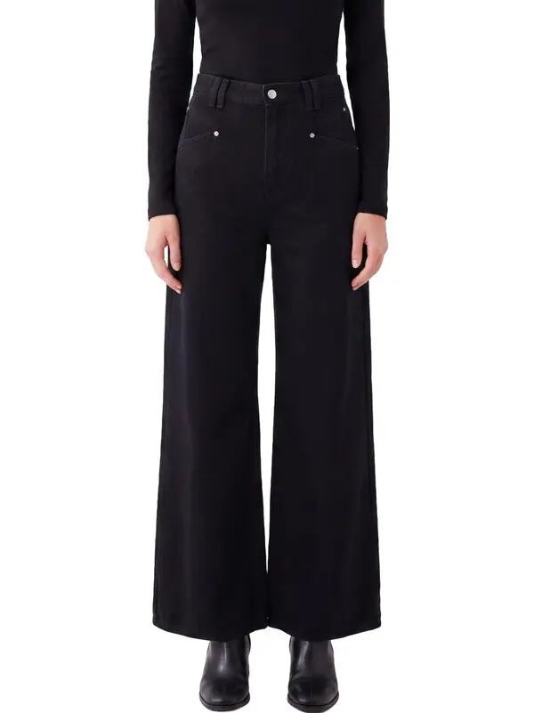 Isabel Marant Étoile Lemony Wide-leg Jeans In Cotton Denim - Black