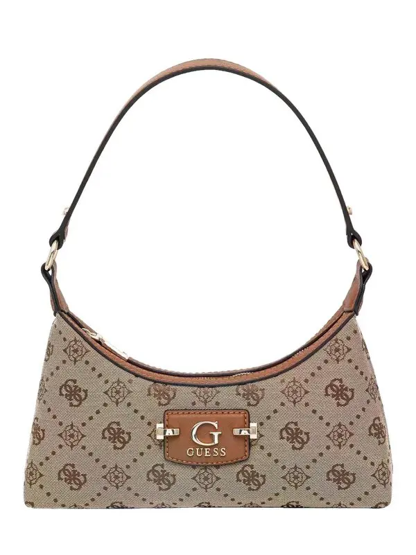Guess Neda Logo-plaque Shoulder Bag - Neutrals