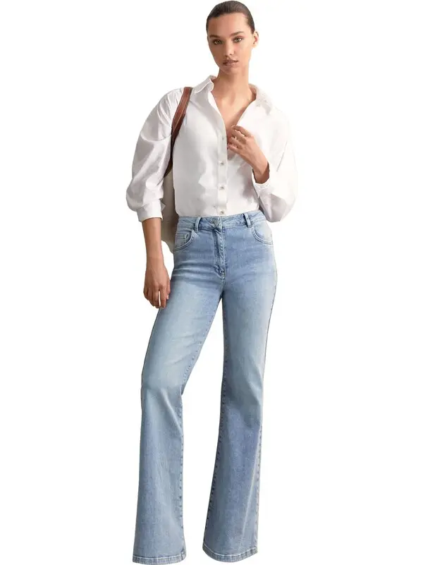 REISS Bonnie Mid-rise Flared Jeans - Light Blue