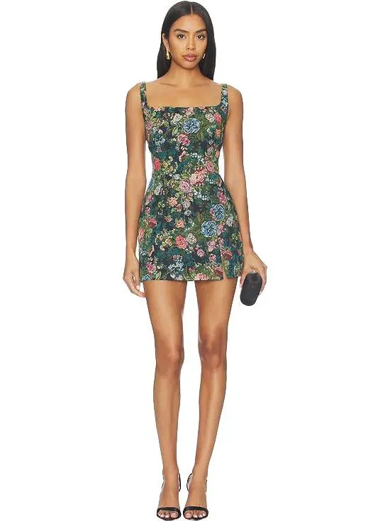 Amanda Uprichard Floral Jacquard Romper - Green