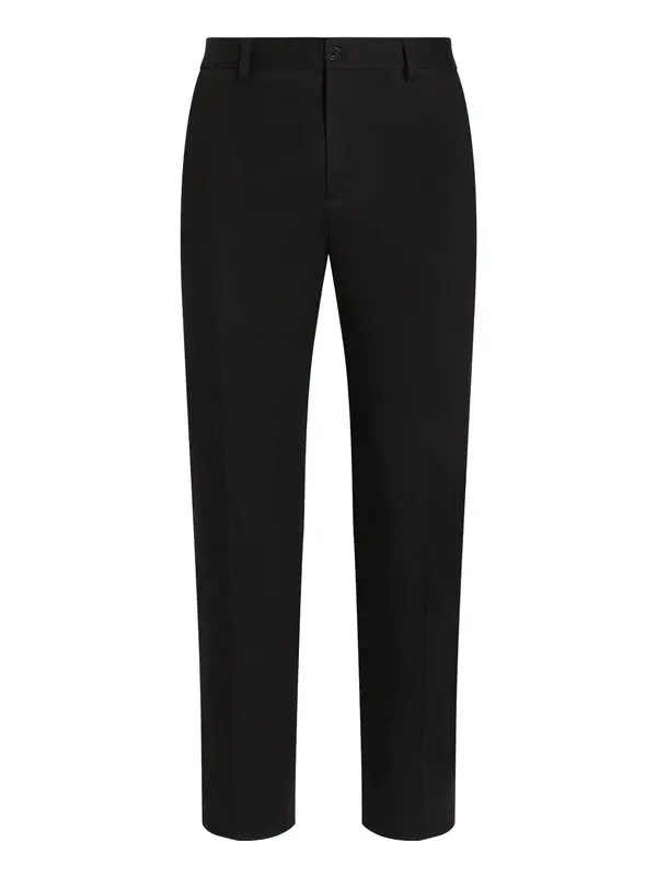 Dolce & Gabbana Cotton Gabardine Tailored Trousers - Black