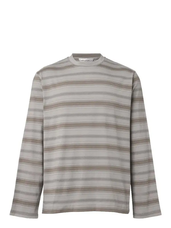 Our Legacy Box Striped Cotton Jersey T-shirt - Grey