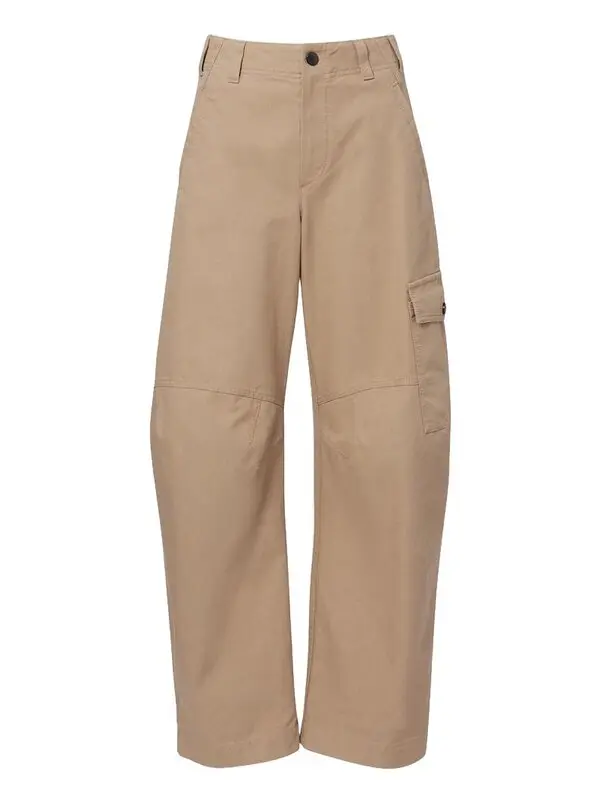 Brunello Cucinelli Cotton Canvas Barrel-leg Pants - Beige