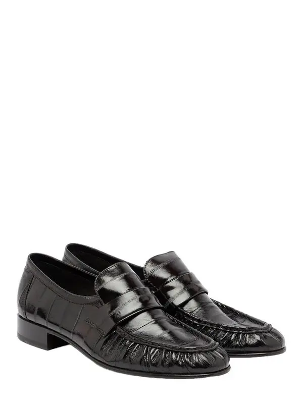 THE ROW Soft Leather Loafers - Brown