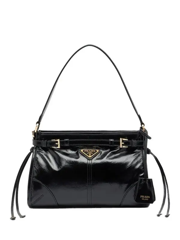 Prada Bonnie Small Leather Shoulder Bag - Black