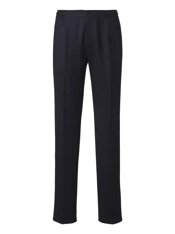 Rubinacci Virgin Wool Straight Leg Trousers - Blue