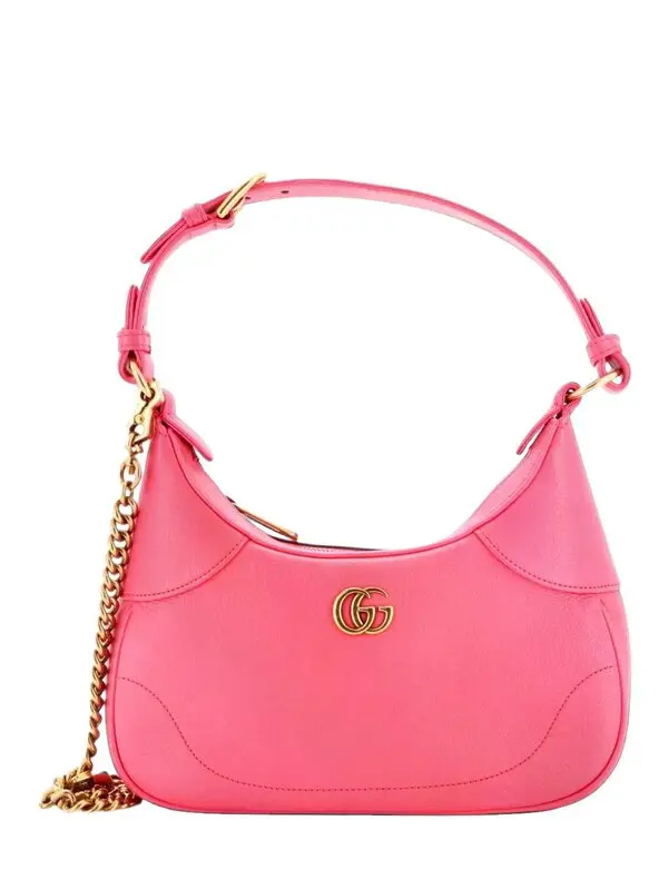 Gucci Aphrodite Zip Shoulder Bag In Leather - Pink
