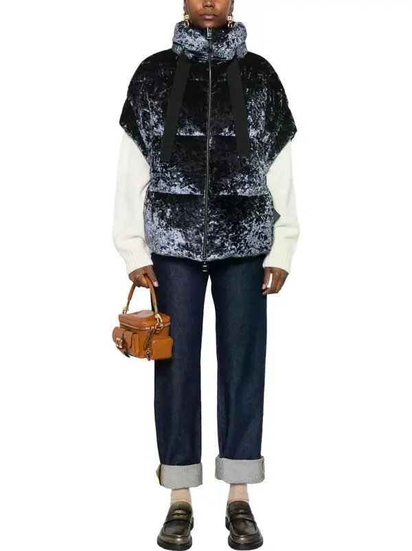 Herno Velvet Gilet - Blue