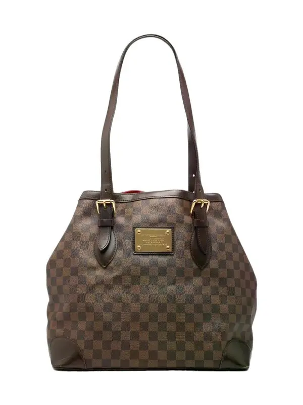 LOUIS VUITTON 1990-2010 Damier Ebene Hampstead Mm Tote Bag - Brown