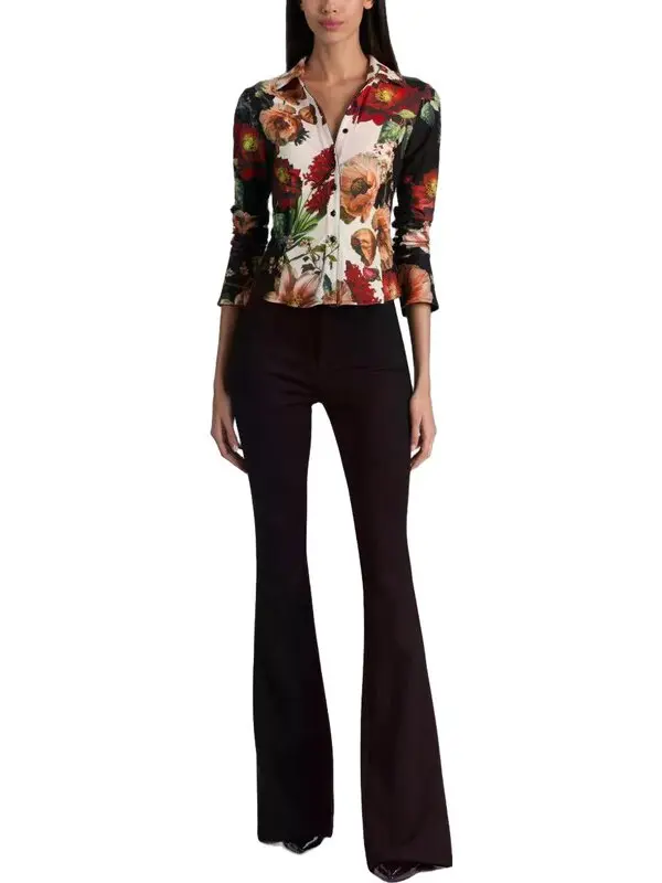Alice + Olivia Freya Floral-print Shirt - Black