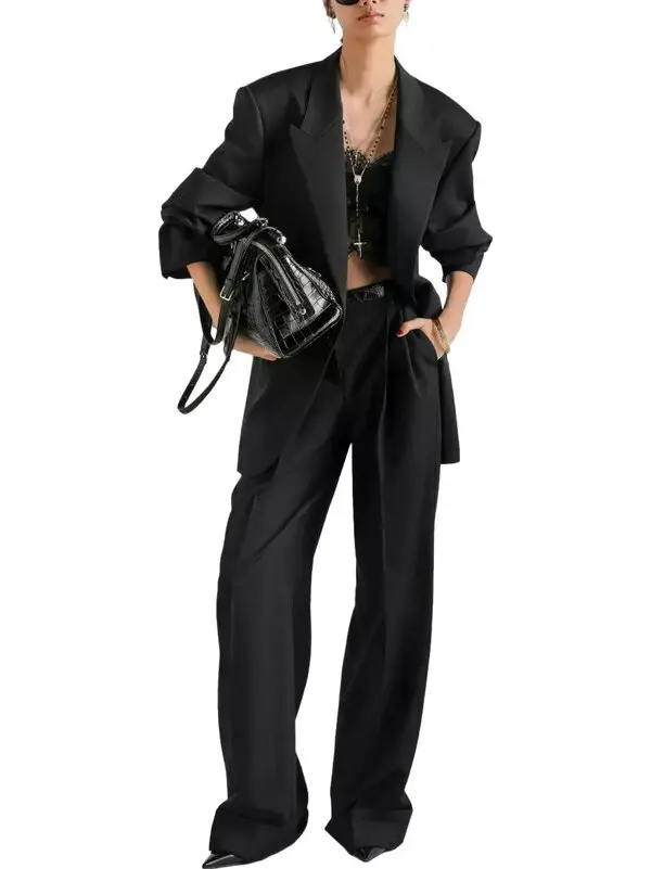 Dolce & Gabbana Wool Gabardine Trousers - Black