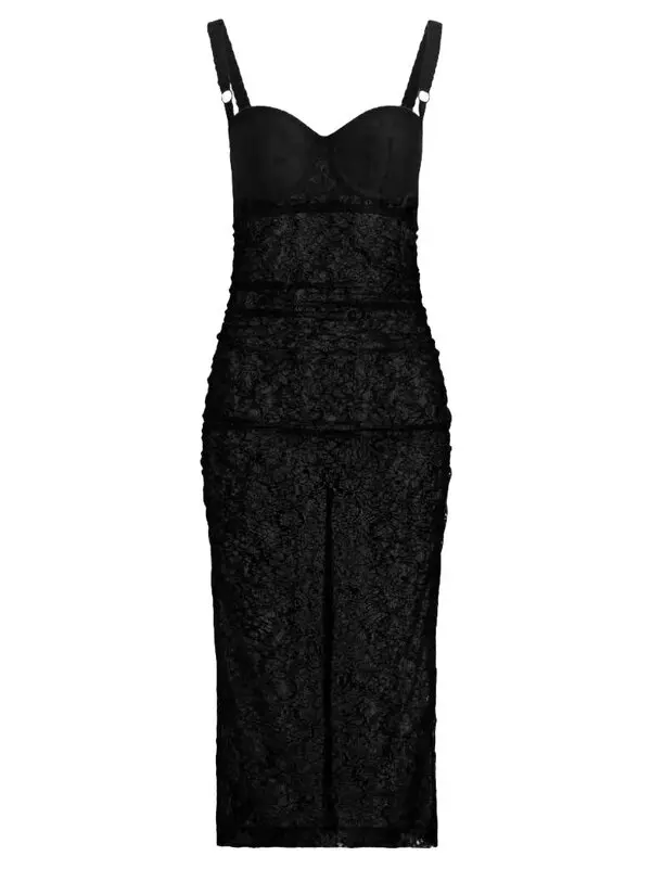Dolce & Gabbana Lace Midi Dress - Black