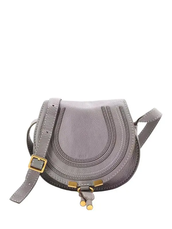 Chloé Marcie Leather Small Crossbody Bag - Grey