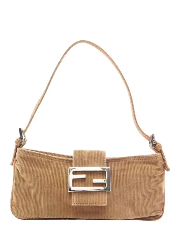 Fendi Corduroy Shoulder Bag - Brown