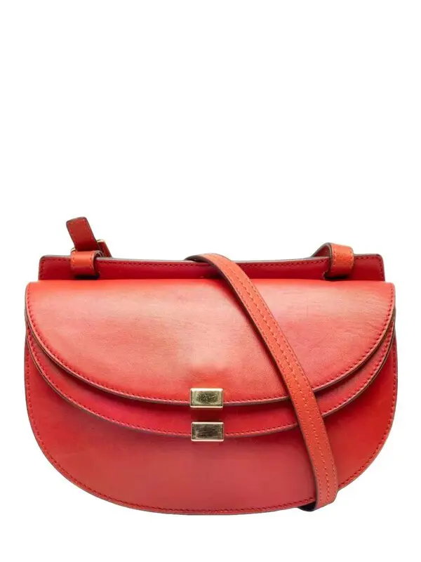 Chloé 2015 Calfskin Georgia Double Flap Crossbody Bag - Red