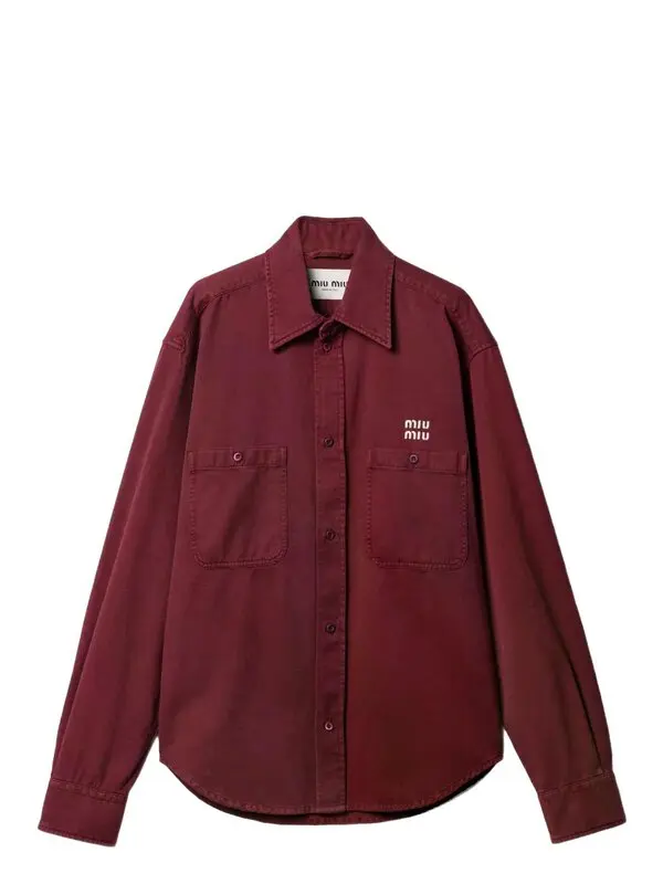 Miu Miu Logo-embroidered Shirt - Red