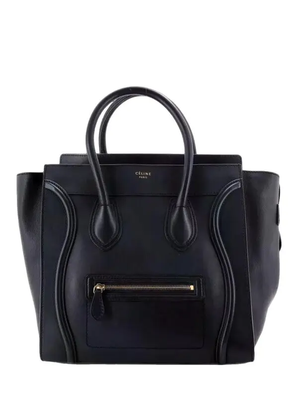 Celine Luggage Bag Smooth Leather Mini Tote Bag - Blue