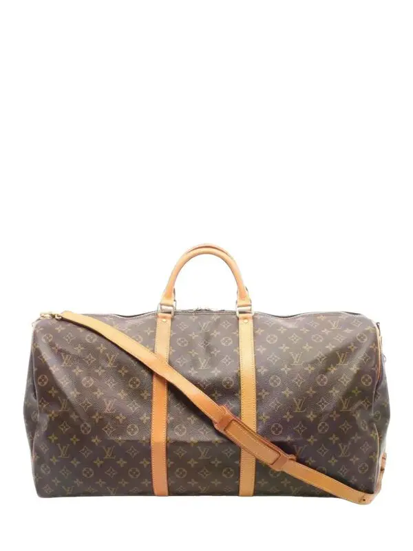 LOUIS VUITTON 1997 Monogram Keepall Bandouliere 60 Travel Bag - Brown