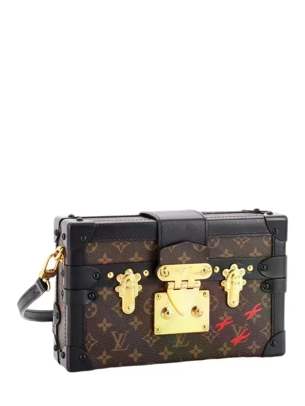 LOUIS VUITTON Petite Malle Handbag Monogram Canvas Clutch Bag - Brown