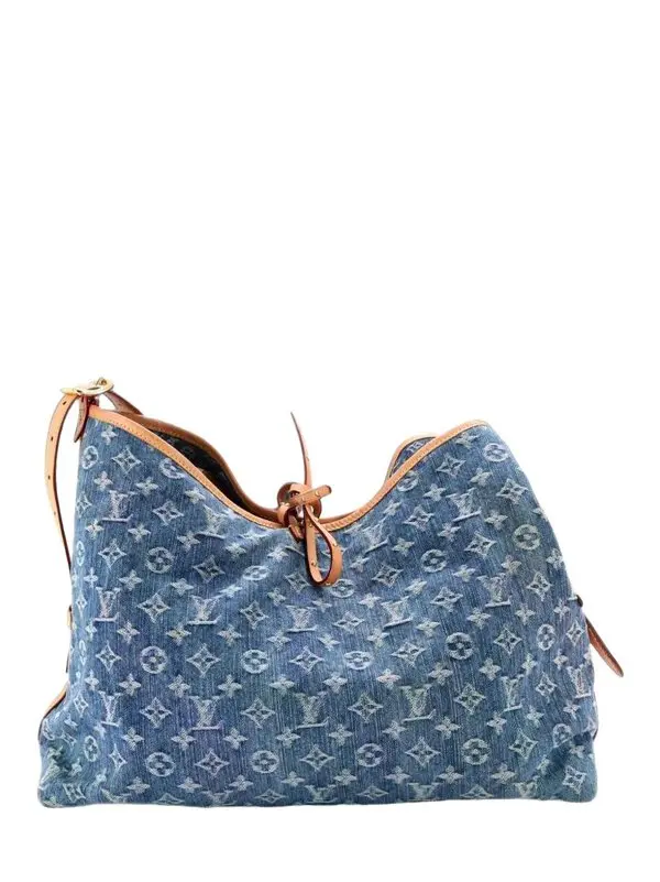 LOUIS VUITTON Carryall Monogram Denim Mm Hobo Bag - Blue