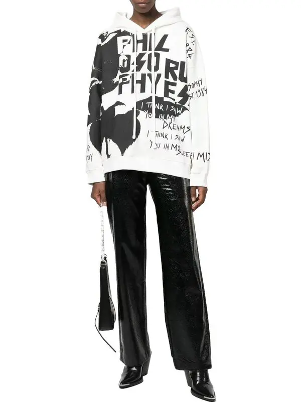 Philosophy Di Lorenzo Serafini Graphic Print Cotton Hoodie - Neutrals