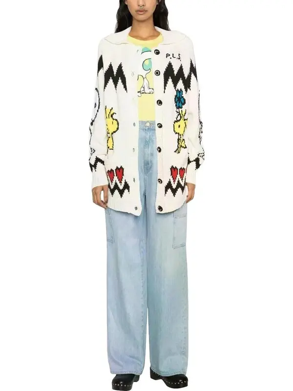 Philosophy Di Lorenzo Serafini Graphic Print Knit Cardigan - White